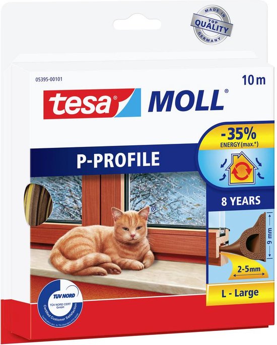 tesa P-PROFILE 05395-00101-00 Afdichtingstape tesamoll Bruin (l x b) 10 ...
