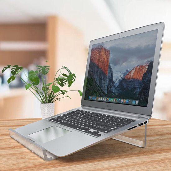 Laptopstandaard, acryl, ergonomische laptophouder voor bureau ...