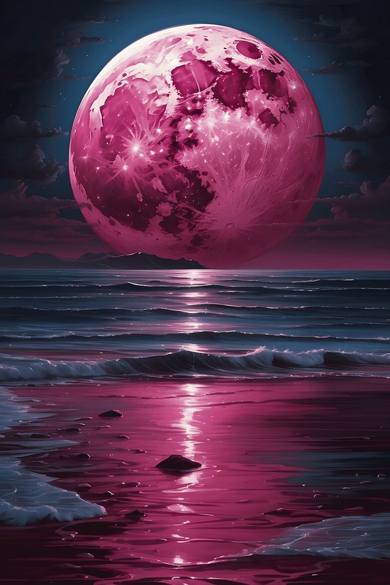 Poster Bloedmaan | Blood Moon | Fantasy Poster | 61x91cm | Abstracte ...
