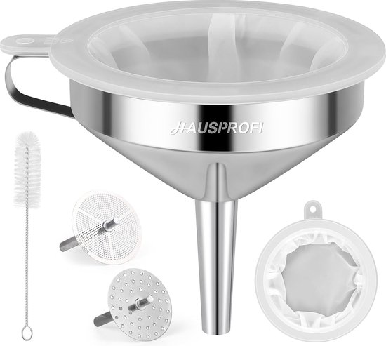 Trechterset, 12 cm trechterkeuken roestvrij staal met 200 mesh ...