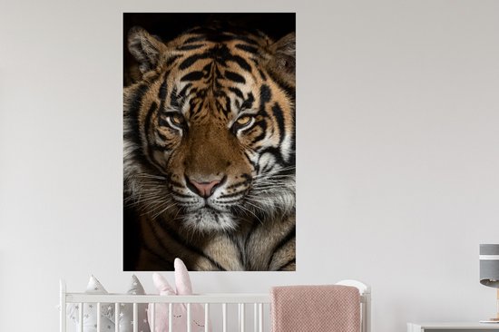 Muurstickers - Sticker Folie - Tijger - Wilde dieren - Portret - 80x120 cm - Plakfolie... | bol