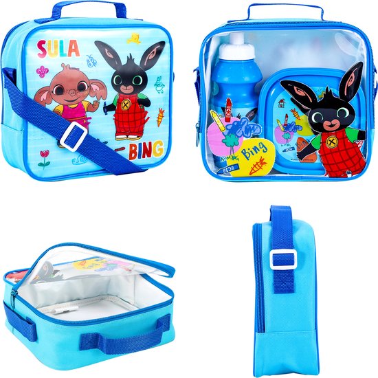 BING het Konijn Lunch Set Broodtrommel Drinkbeker Schoudertas Lunchtas ...