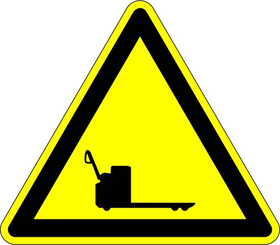 Pas op elektrische palletwagens sticker 100 mm | bol