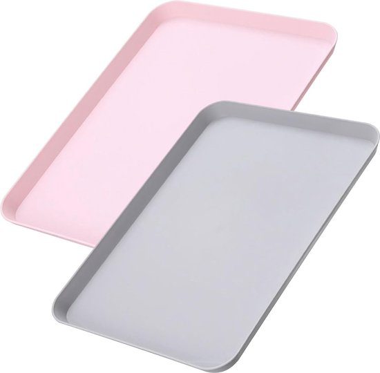 Rechthoekig klein dienblad, 2 stuks, dienblad, dienblad, kunststof ...