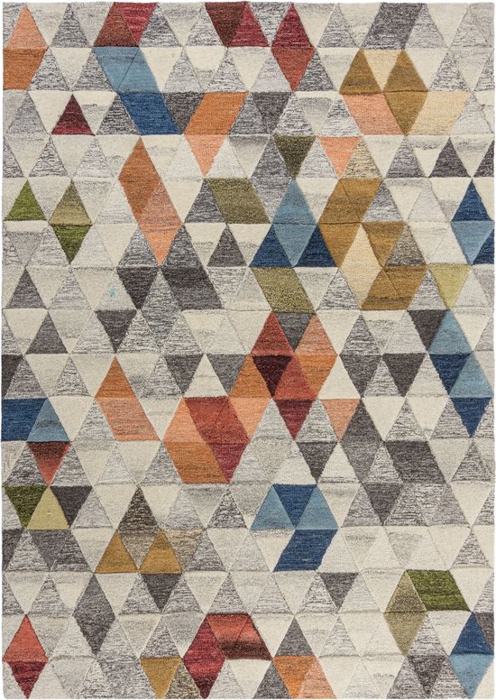 Flycarpets Amari Modern Laagpolig - 100% Wol - Driehoek Design ...