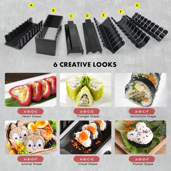 Sushi Maken Kit Sushi Maker Set voor Beginners 20 Stuks Plastic Premium ...