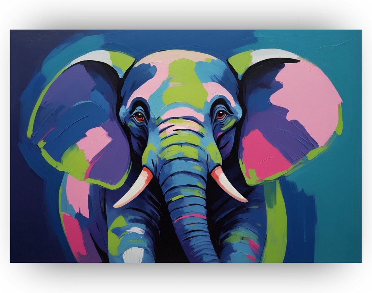 Olifant poster - Olifant poster - Poster dieren - Retro poster ...