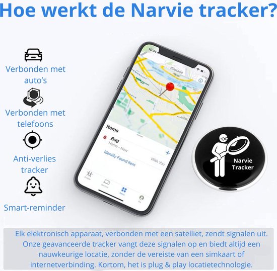 NARVIE - lvb terug -Mini GPS Tracker - satelliet 24/7 live locatie ...