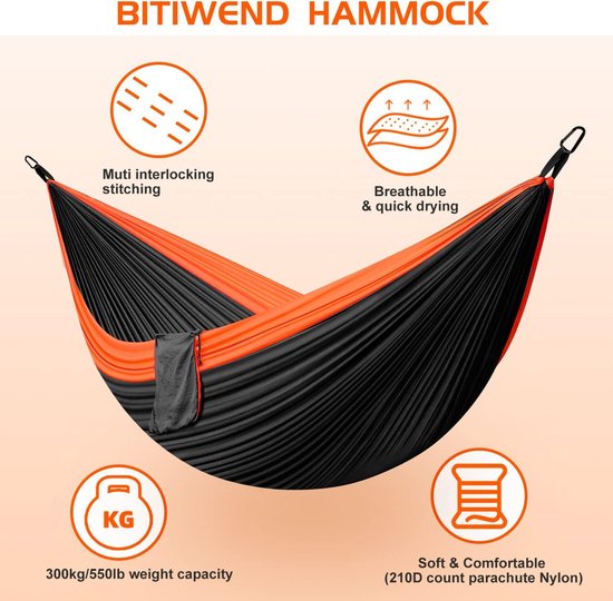 Hangmat, outdoor, camping, hangmatten, 2 personen, 300 x 200 cm ...