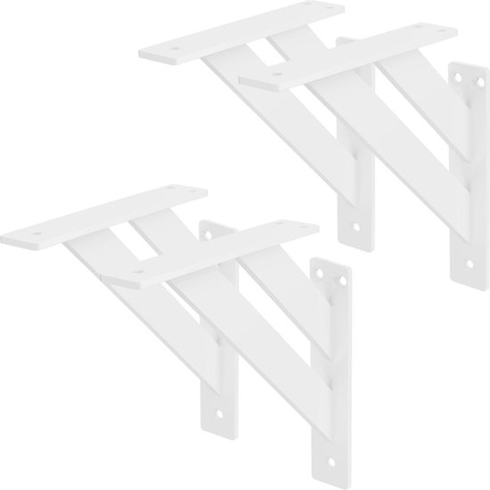 ML-Design 4 stuks plankdrager 180x180 mm, wit, aluminium, zwevende ...