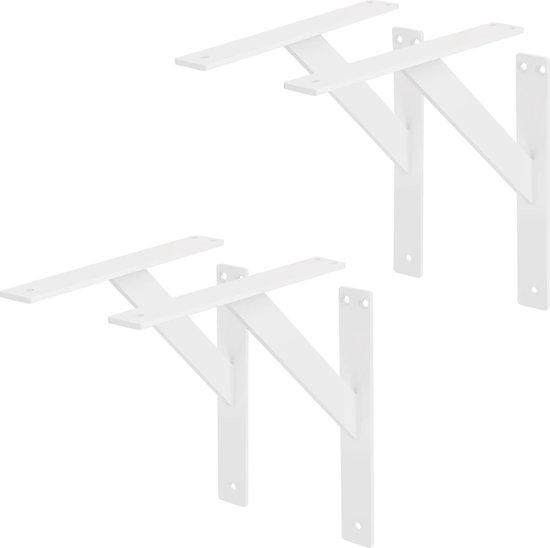 ML-Design 4 stuks plankdrager 240x240 mm, wit, aluminium, zwevende ...