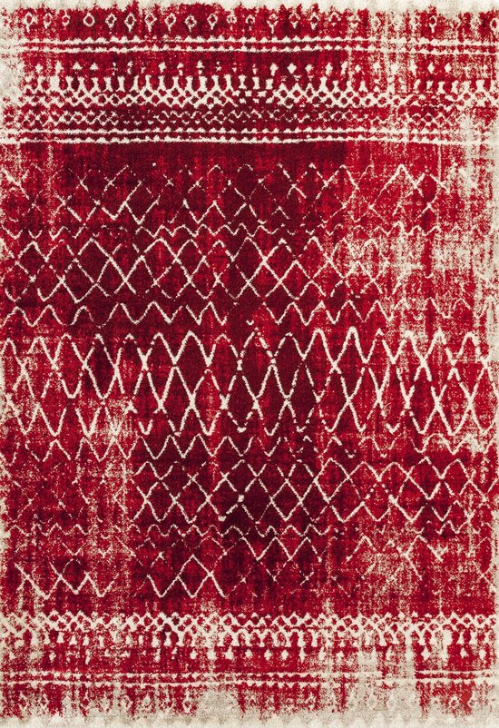 Tapijtenloods Loft Rood vloerkleed Laagpolig - 120x170 CM | bol.com