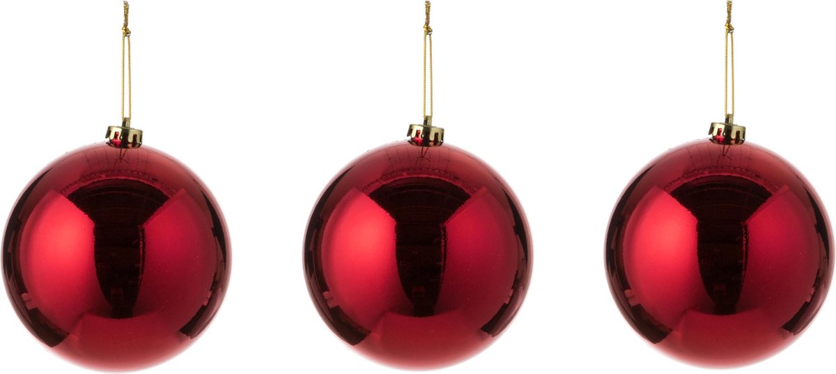 3x Grote kunststof kerstballen rood 15 cm - Grote onbreekbare ...