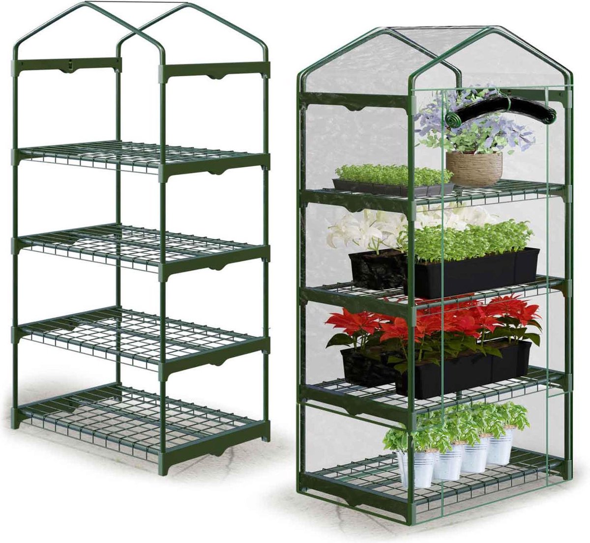 Kweekkast - binnen en buiten - 4 schappen - 70x50x160 cm | bol.com