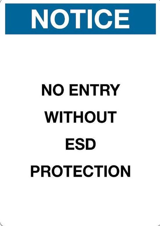 Sticker 'Notice: No entry without ESD protection', 297 x 210 mm (A4) | bol