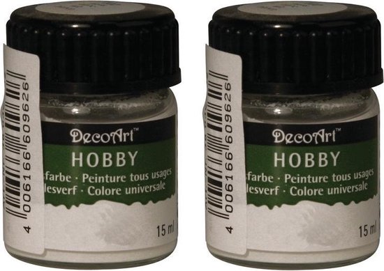 2x Witte acrylverf/allesverf potjes 15 ml hobby/knutselmateriaal ...