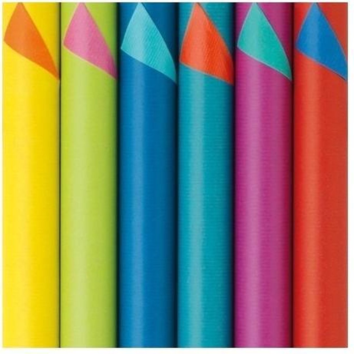 2x Papier cadeau double face vert / rose 200 x 70 cm - emballage cadeau ...