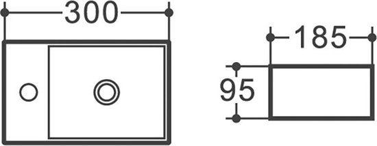 Aloni Mini Fontein - 30x18,5x9,5cm - Kraangat Links - Wit | bol