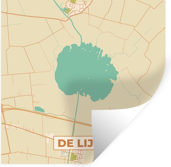 Muurstickers - Sticker Folie - Vintage - De Lijen - Kaart - Plattegrond ...