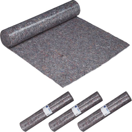 Relaxdays 4x stucloper zelfklevend - afdekvlies 1 x 25 m - antislip ...
