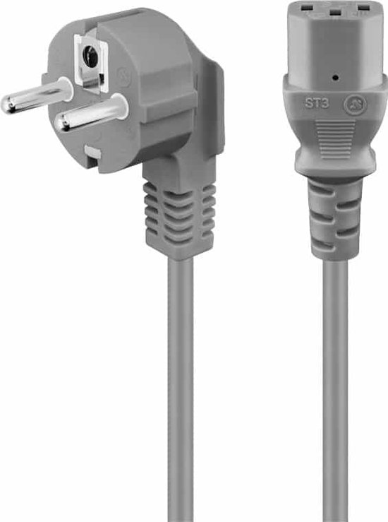Goobay Stroomkabel met C13 plug - grijs - 2 meter | bol.com