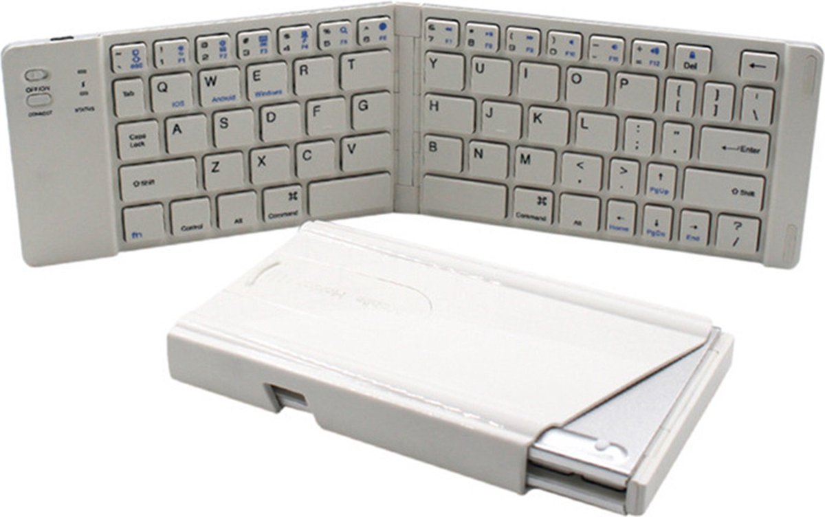 Case2go - Universeel Inklapbaar Bluetooth Toetsenbord - QWERTY - Mini ...