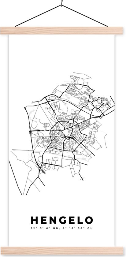 Posterhanger incl. Poster - Schoolplaat - Stadskaart – Zwart Wit ...