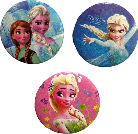 Frozen buttons set van 3, Elsa, Elsa en Anna | bol