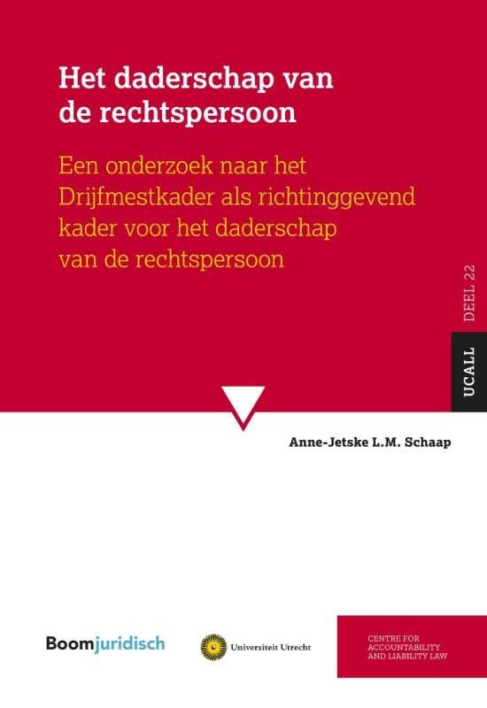 UCALL 22 - Het daderschap van de rechtspersoon | 9789462126633 | A.L.M ...