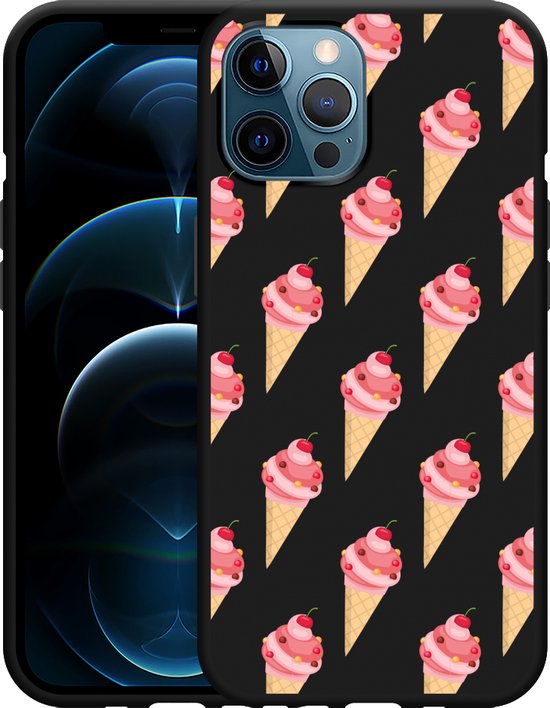 Cazy Hoesje Zwart geschikt voor iPhone 12 Pro Max - Ice Cream | bol
