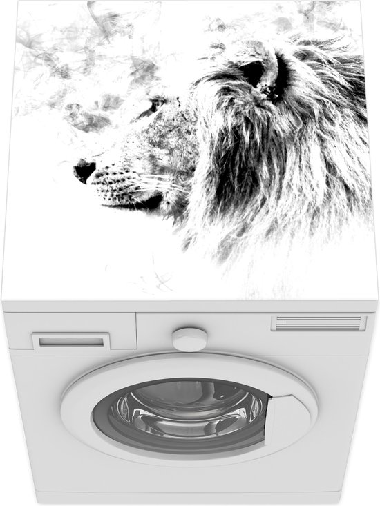 Protège machine à laver - Tapis machine à laver - Lion - Zwart - Wit ...