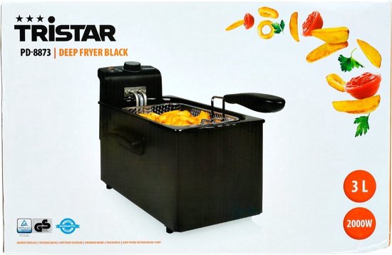 Tristar Friteuse - Frituurpan 3L - 2000W RVS - Zwart | bol.com