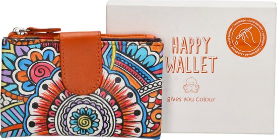 Happy Wallet Hand painted Portemonnee - Multicolour Aztec | bol.com