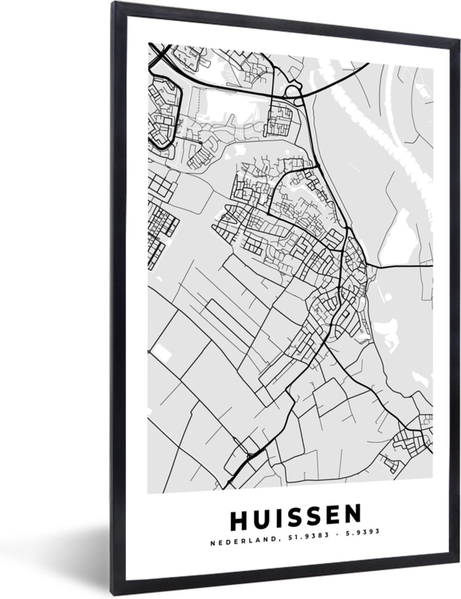 Fotolijst incl. Poster - Kaart - Huissen - Plattegrond - Stadskaart ...