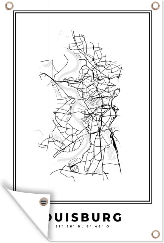 Muurdecoratie Stadskaart – Plattegrond – Duitsland – Zwart Wit ...