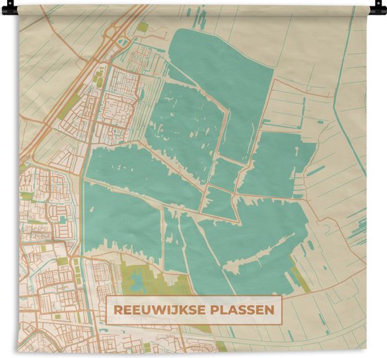 Wandkleed - Wanddoek - Vintage - Kaart - Plattegrond - Reeuwijkse ...