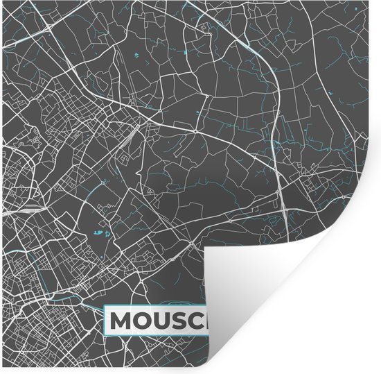 Muurstickers - Sticker Folie - Plattegrond – Mouscron – Blauw ...
