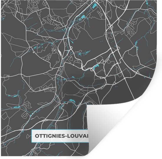 Stickers muraux - Plan de ville - Grijs - Carte - Ottignies Louvain la ...