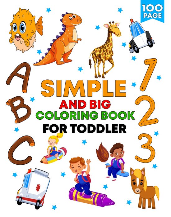 Simple and big coloring book for toddler (ebook), YOU1ZA ...