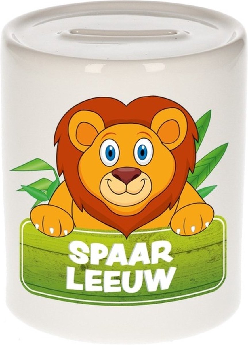 Kinder spaarpot met spaar leeuw opdruk - keramiek - leeuwen spaarpotten ...