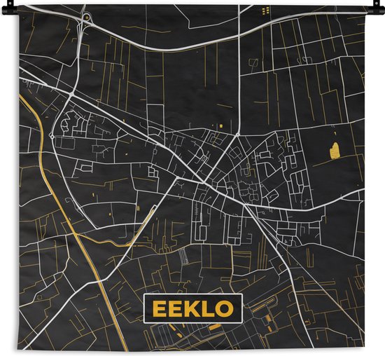 Wandkleed - Wanddoek - Stadskaart - Eeklo - Goud - Kaart - Plattegrond ...