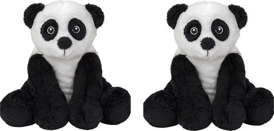 Set van 2x stuks pluche knuffel panda beer van 19 cm - Speelgoed ...