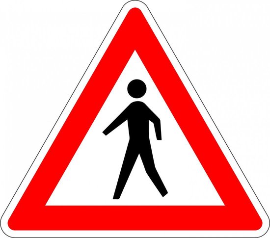 Pas op voetgangers sticker, J23 50 mm - 10 stuks per kaart | bol