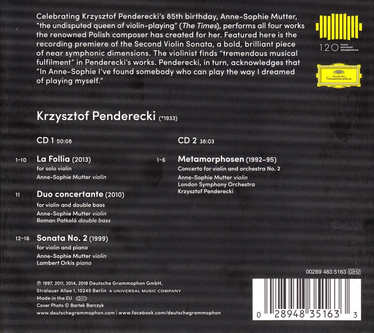 Anne-Sophie Mutter, Roman Patkoló, Lambert Orkis - Hommage A Penderecki ...