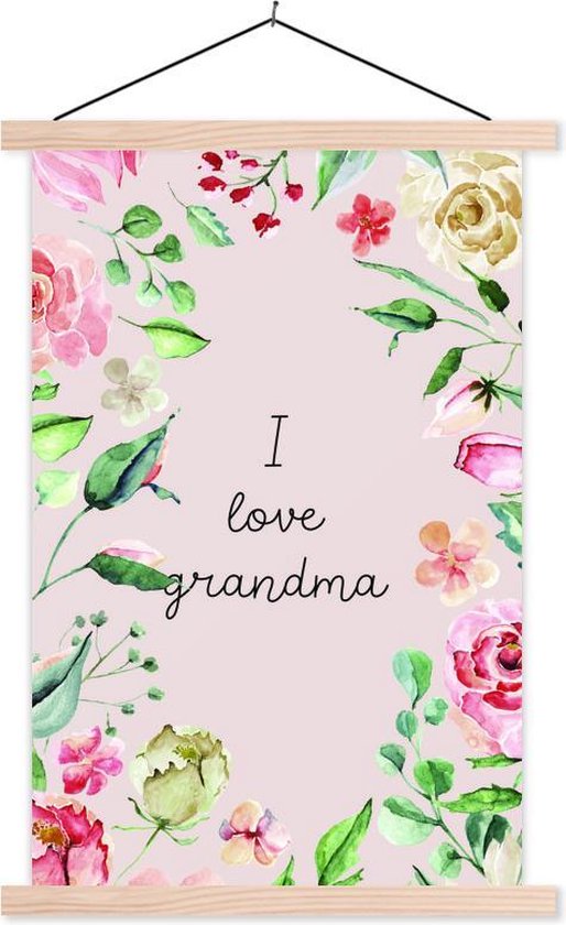 Posterhanger incl. Poster - Schoolplaat - Quotes - Oma - I love Grandma ...