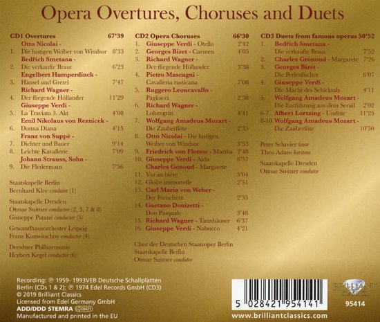 Various Artists - Opera Overtures, Choruses And Duets (3 CD), various ...