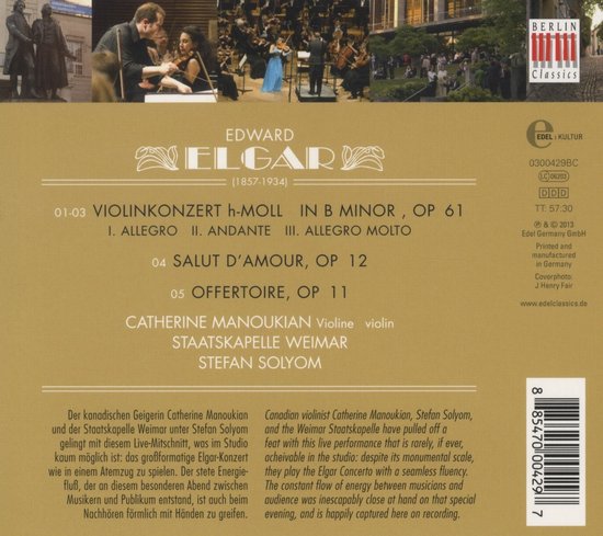Catherine Manoukian, Stefan Solyom, Staatskapelle Weimar - Elgar ...
