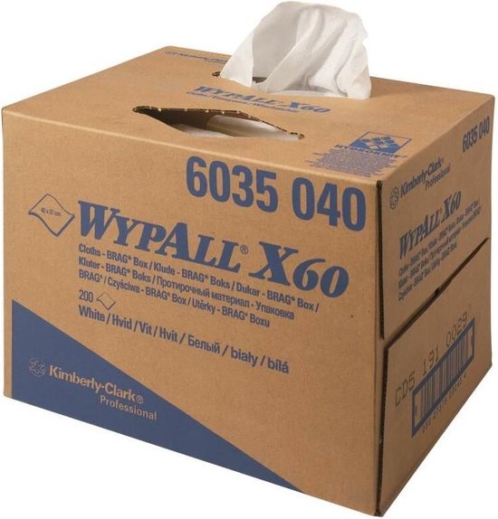 Wypall Doek X60 | Poetsdoek wit | Draagdoos | bol