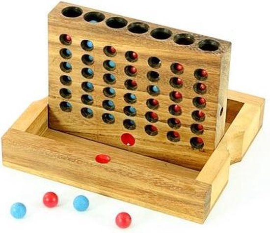 Spel - 4 op een rij - Hout - 15x12x2cm - Sawahasa - Thailand ...