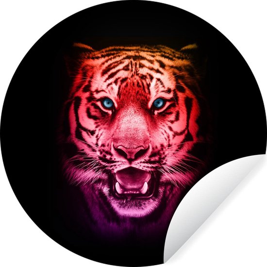 WallCircle - Muurstickers - Behangcirkel - Tijger - Kleuren - Dieren - ⌀ 120 cm -... | bol